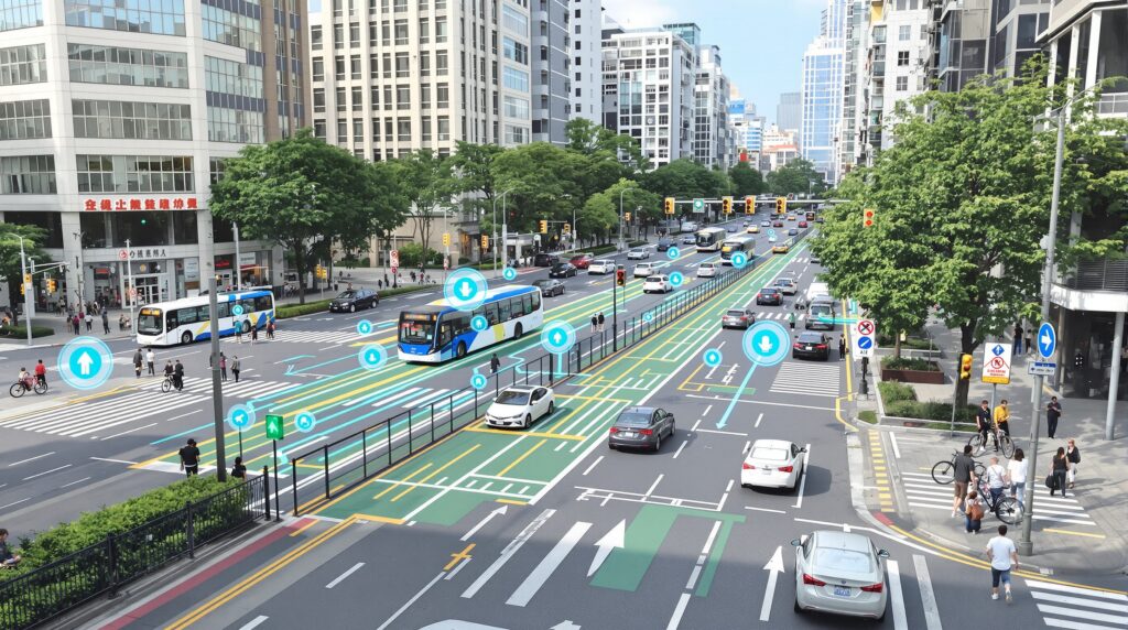 Revolutionizing public transportation with AI-enhanced traffic management systems.